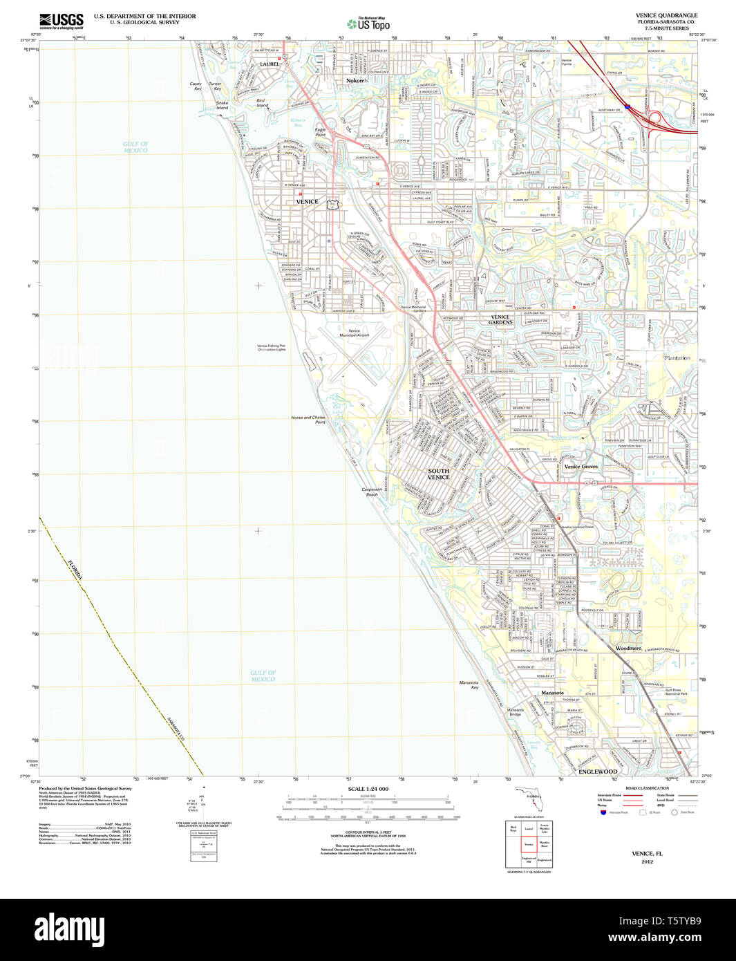 Venice florida map hi-res stock photography and images - Alamy