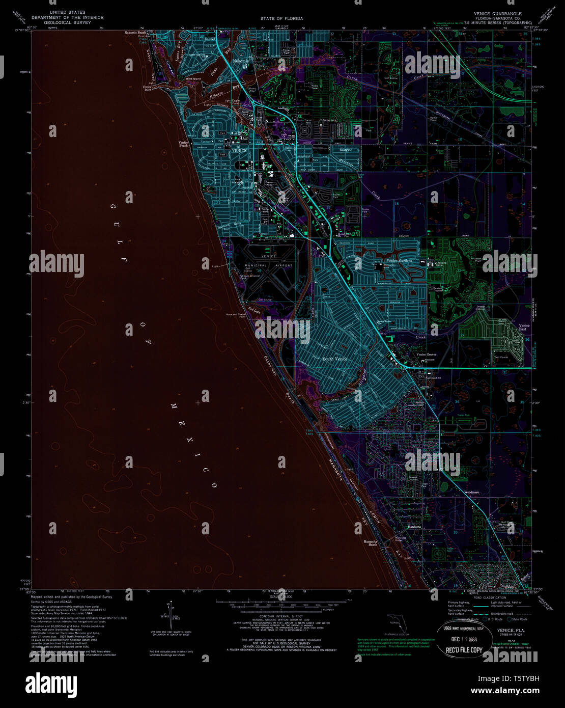 Venice florida map hi-res stock photography and images - Alamy