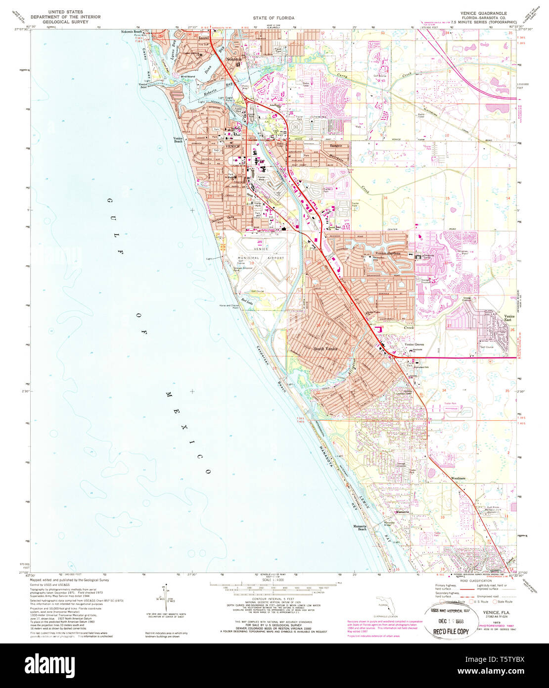 Venice florida map hi-res stock photography and images - Alamy
