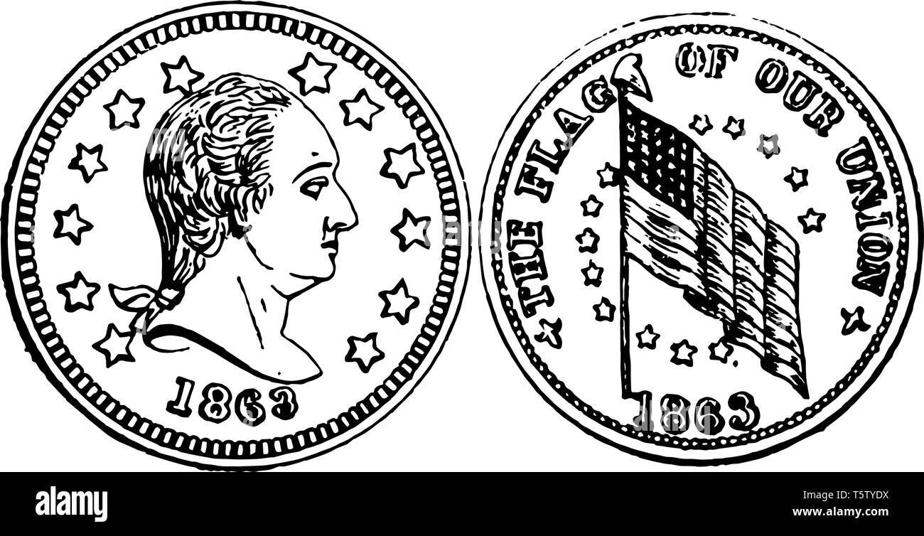 Obverse side has shown a Washington facing right. Reverse side shown ...