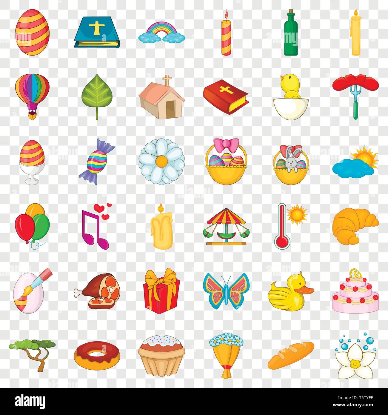 Easter holiday icons set, cartoon style Stock Vector Image & Art - Alamy