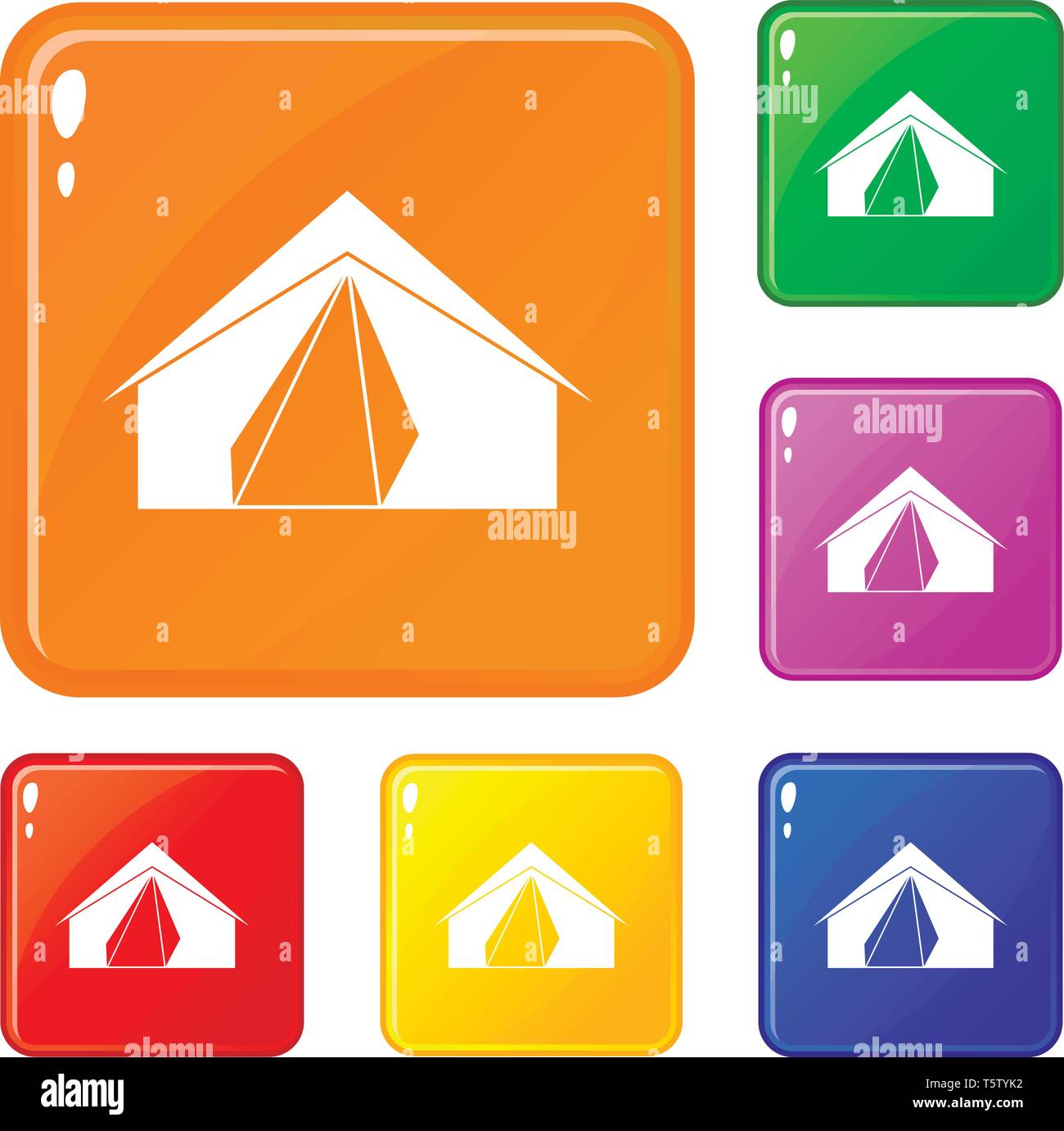 Open tent icons set vector color Stock Vector Image & Art - Alamy
