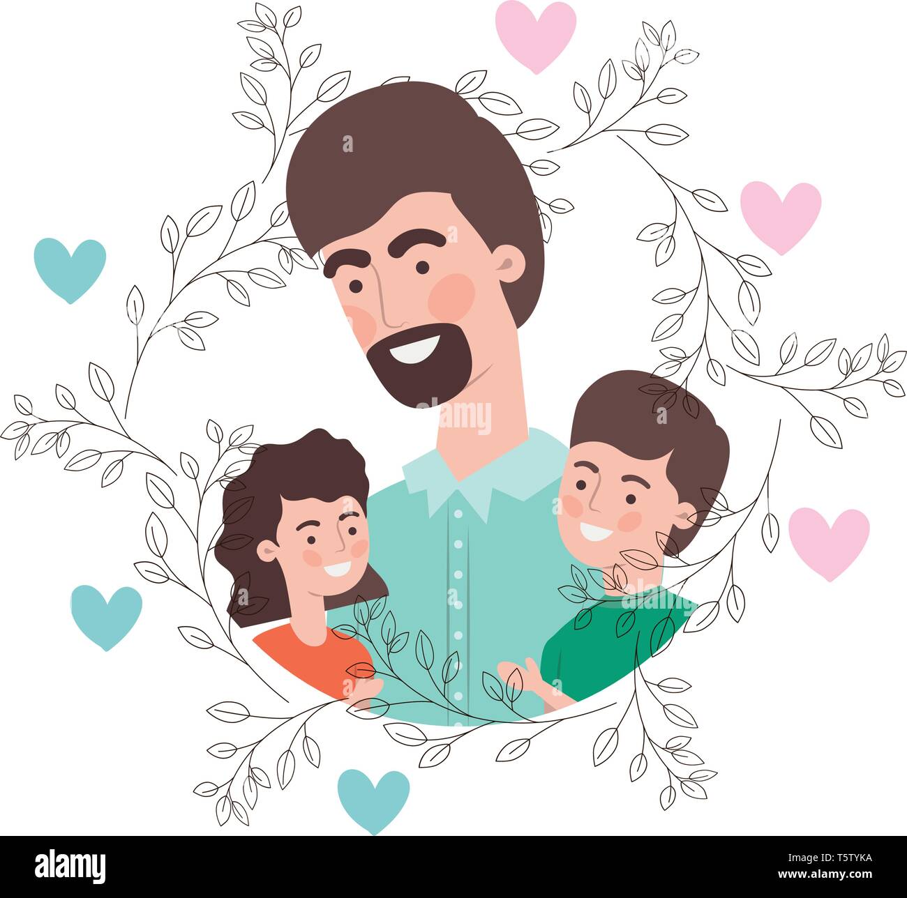 father with children avatar character Stock Vector Image & Art - Alamy