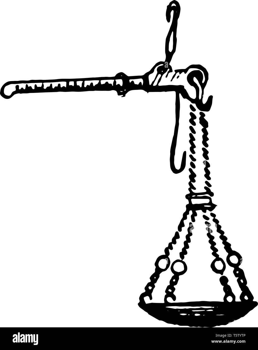 A balance used in antiquity, vintage line drawing or engraving ...