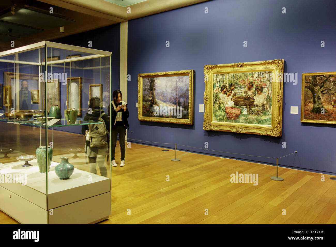 One of the picture galleries in Manchester Art Gallery, England Stock ...
