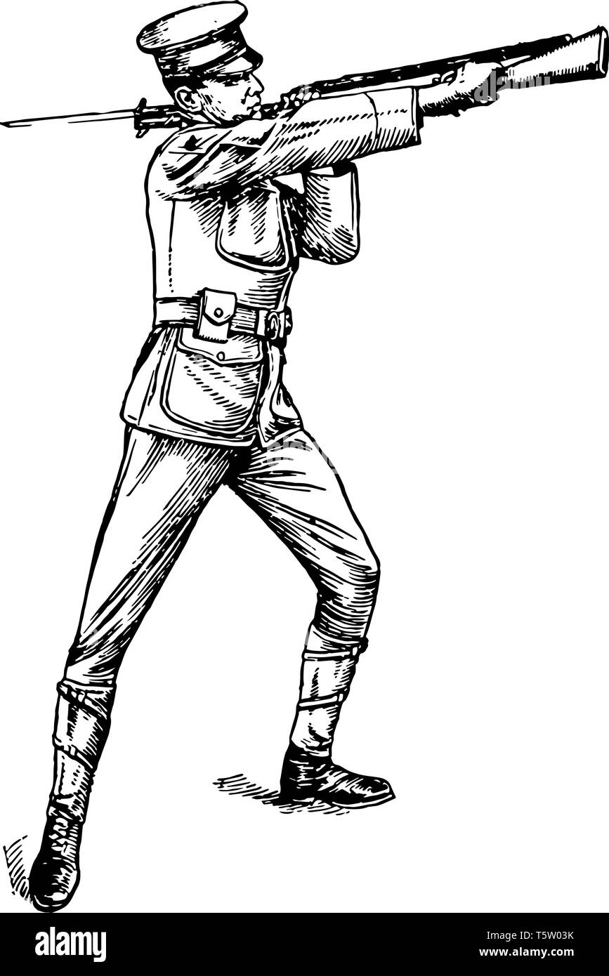 Butt Strike pivoting the rifle in the left hand at about the height of ...