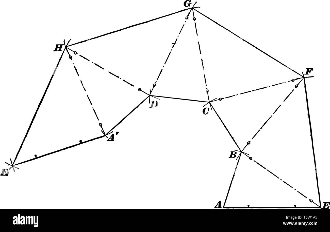 Illustration of an irregular solid shape formed by triangular surfaces ...