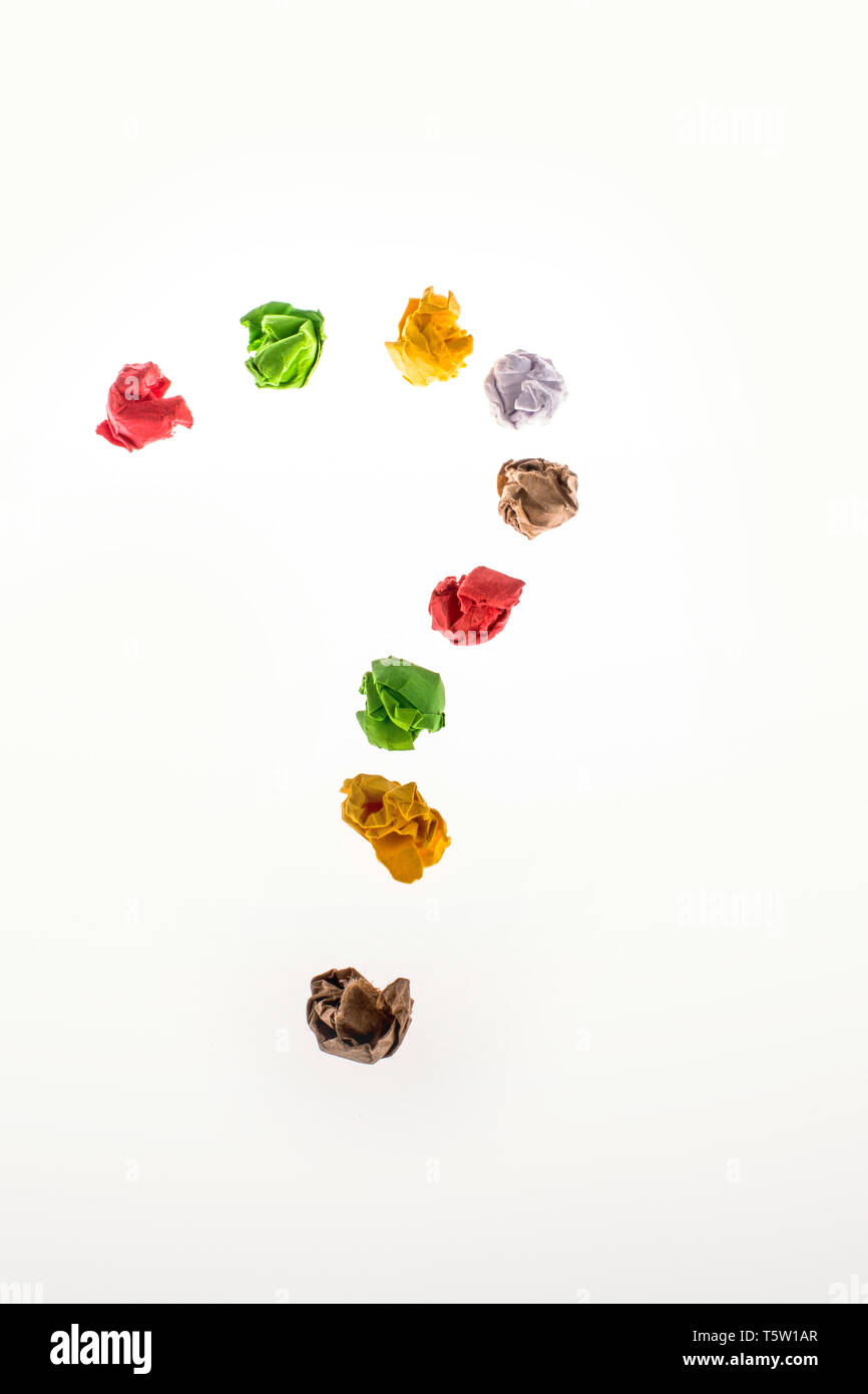 Crumpled papers form a question mark on white background Stock Photo ...