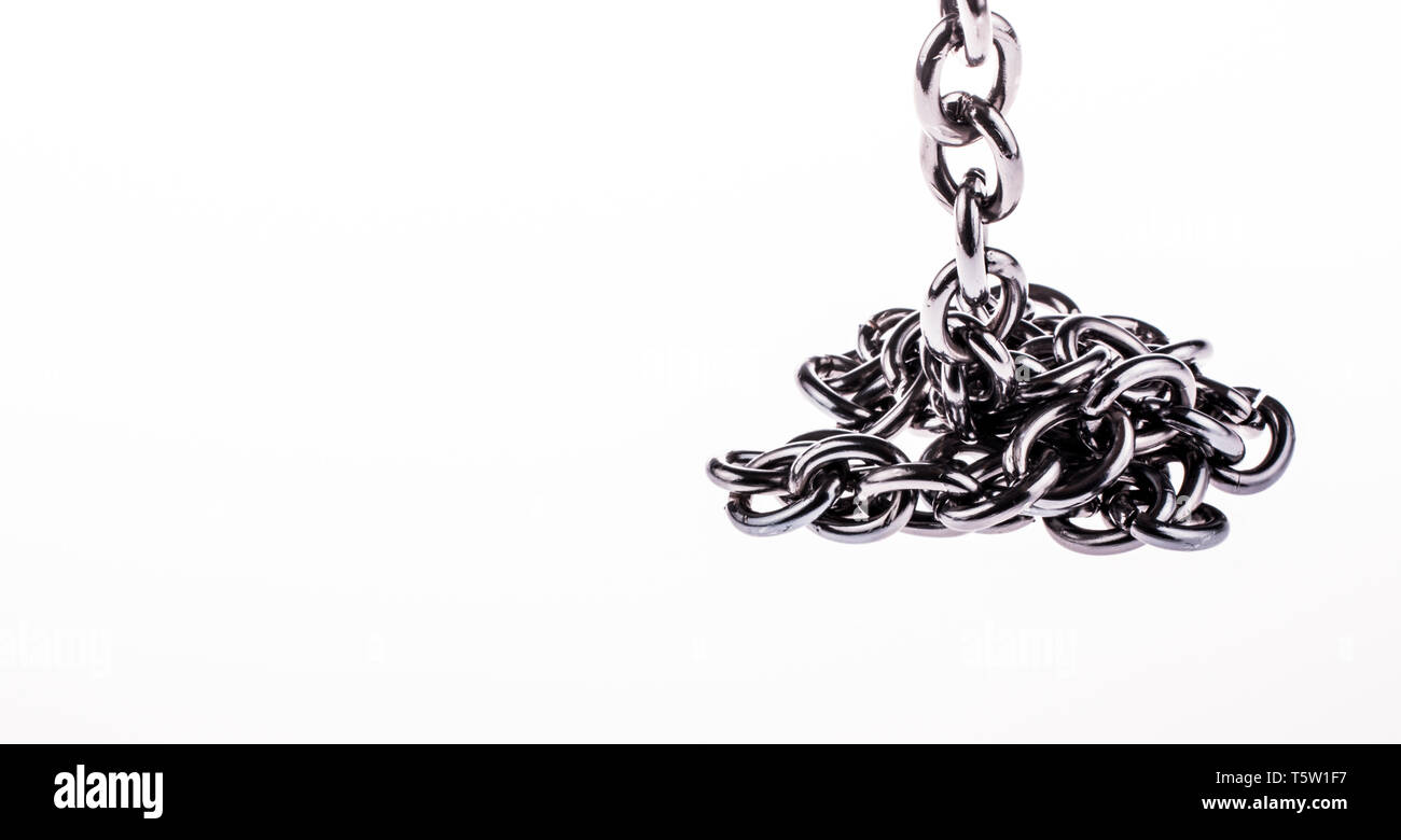 metal chain on white background Stock Photo - Alamy