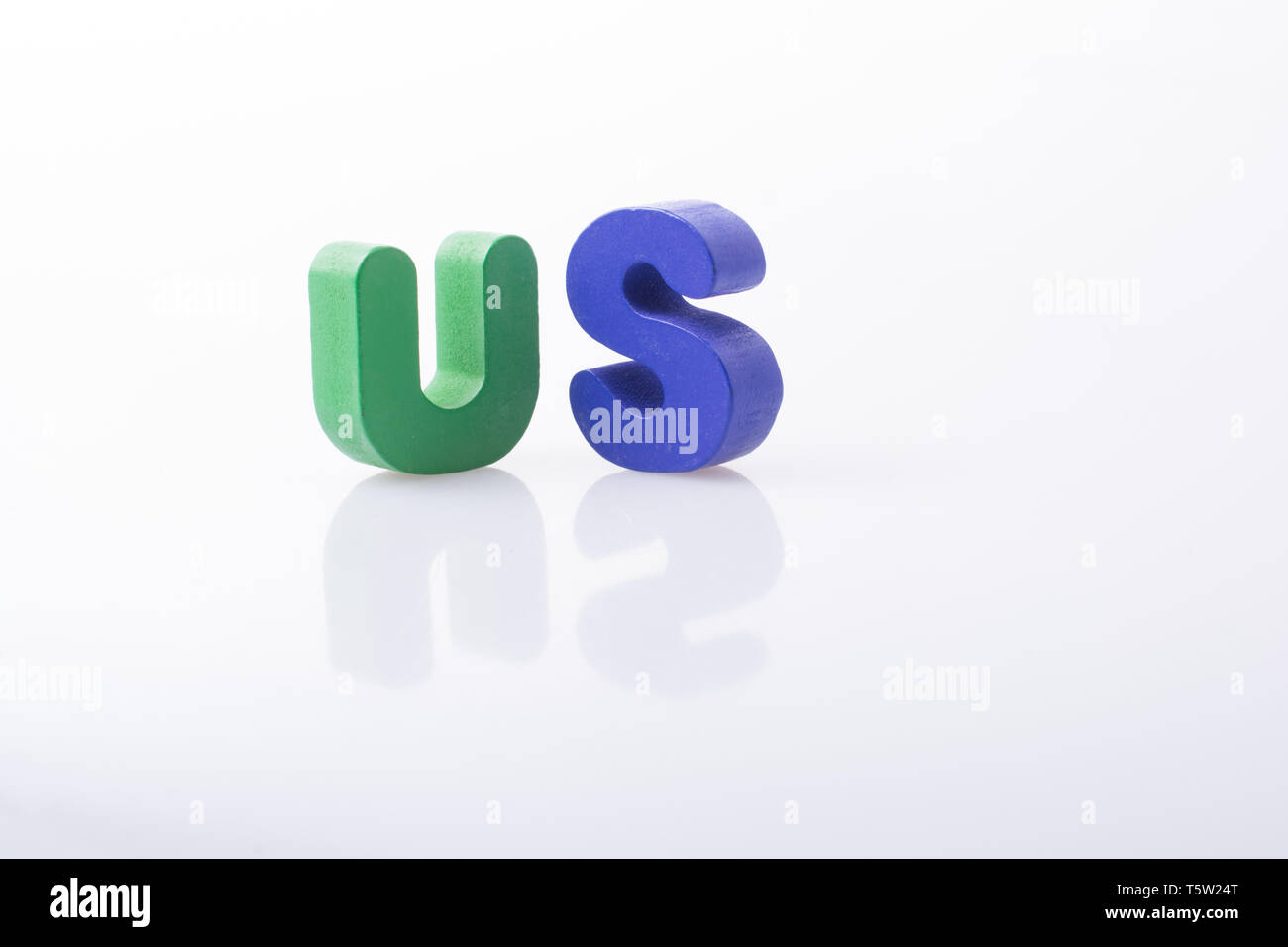 the word US written with colorful letter blocks Stock Photo - Alamy
