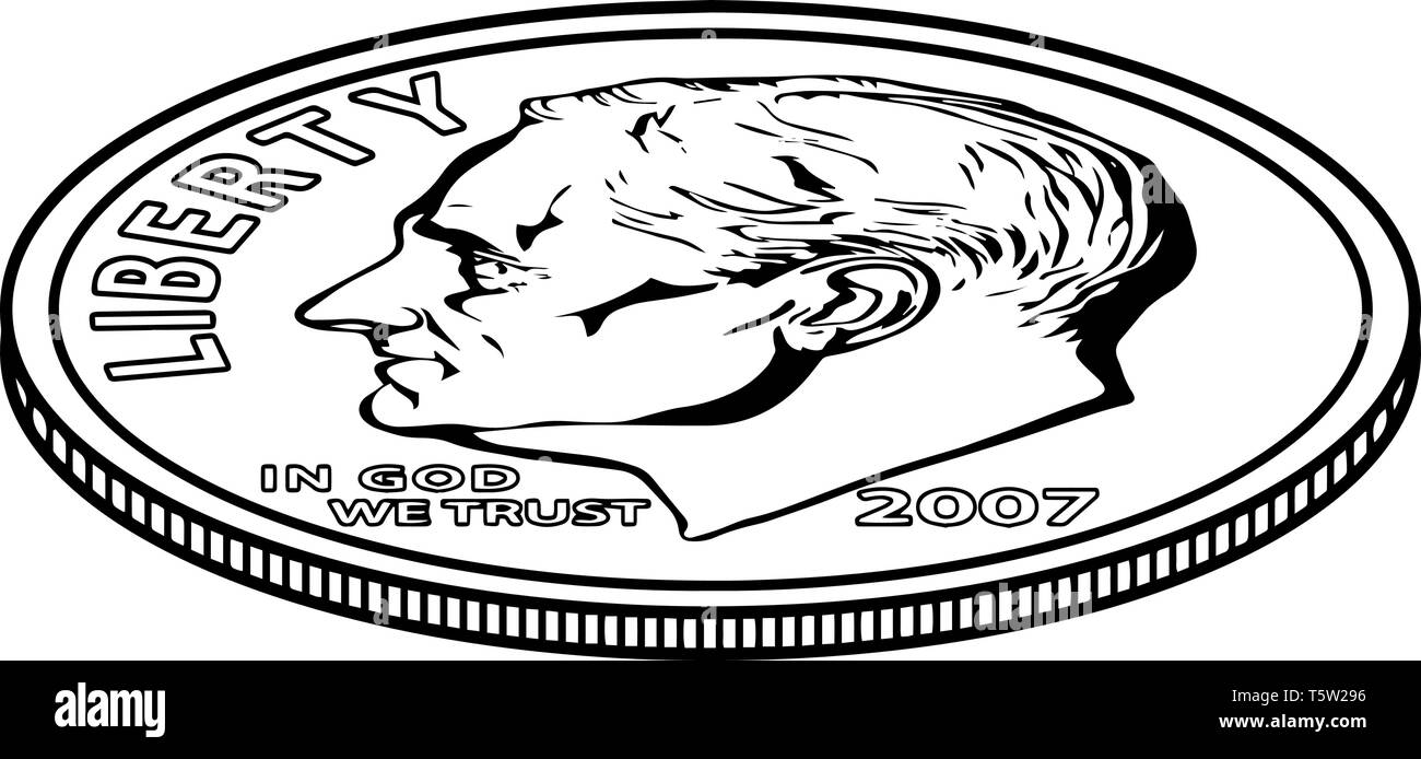 Dime Clip Art Black And White