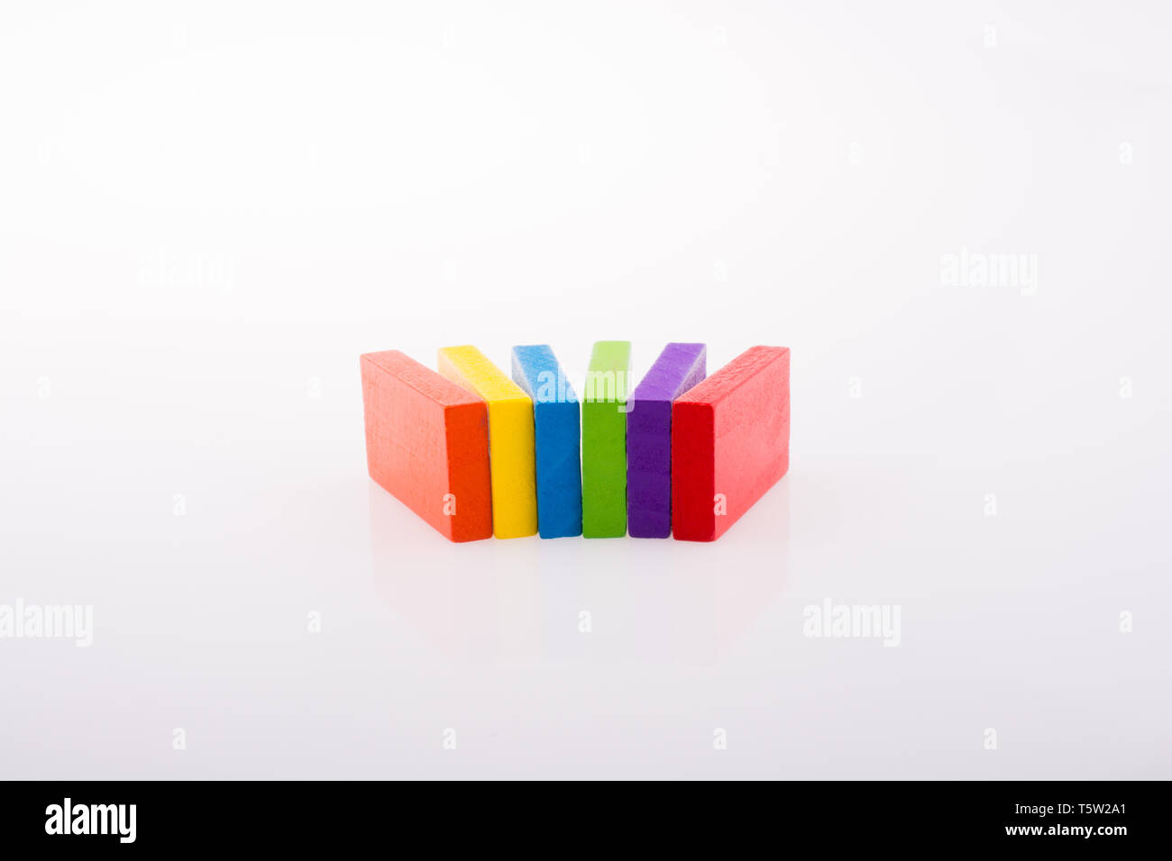 multi color domino on white background Stock Photo - Alamy