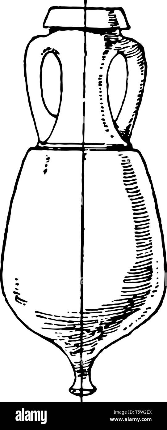 An image of the container that has two handles to carry, vintage line ...