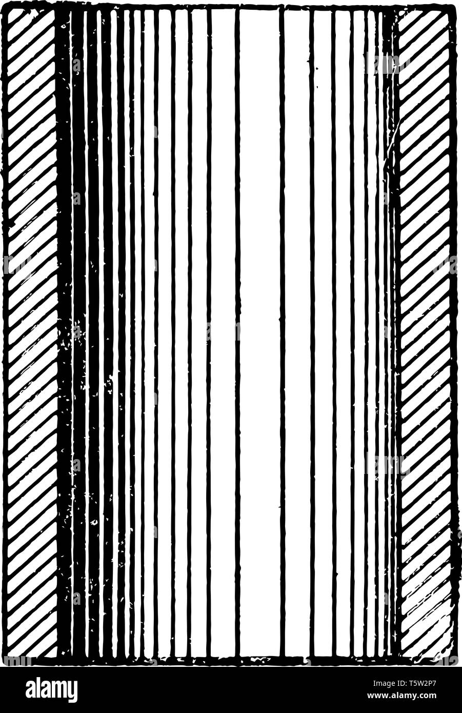 The image shows the vertical section of the hollow cylinder. Shade or ...