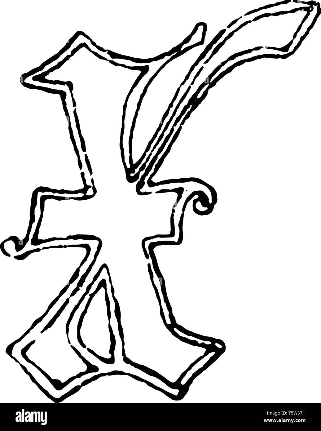 This picture shows the letter X. Letter appears in double layered ...