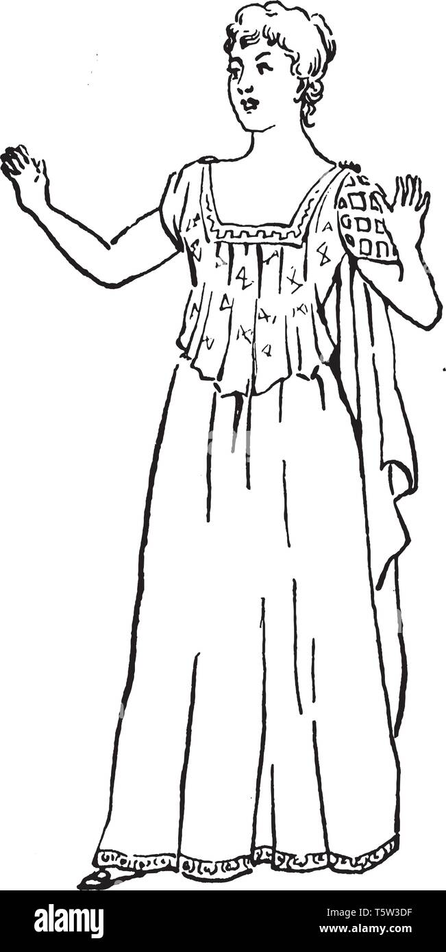 A Woman Raising Both Hands A Gesture Of Wonderment Vintage Line