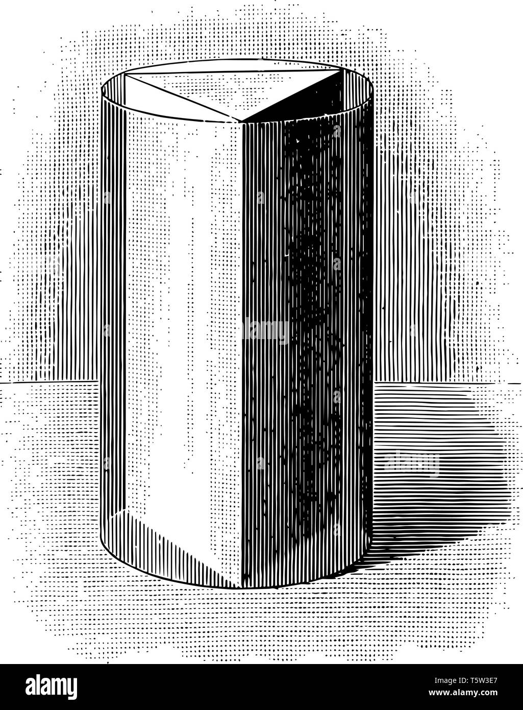 The image shows the Prism inscribed in Cylinder. There is a vertical ...