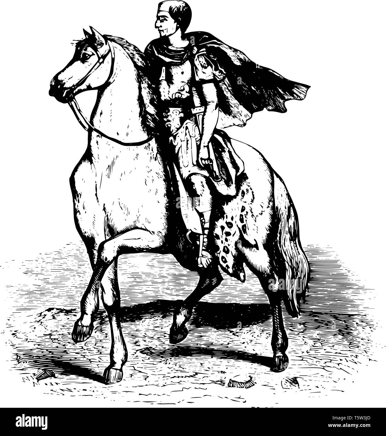 Roman emperor black and white drawing illustration hi-res stock ...