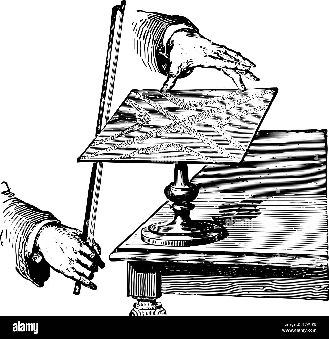 Vibration of Plates be using a rosined bow and a steel plate, vintage ...