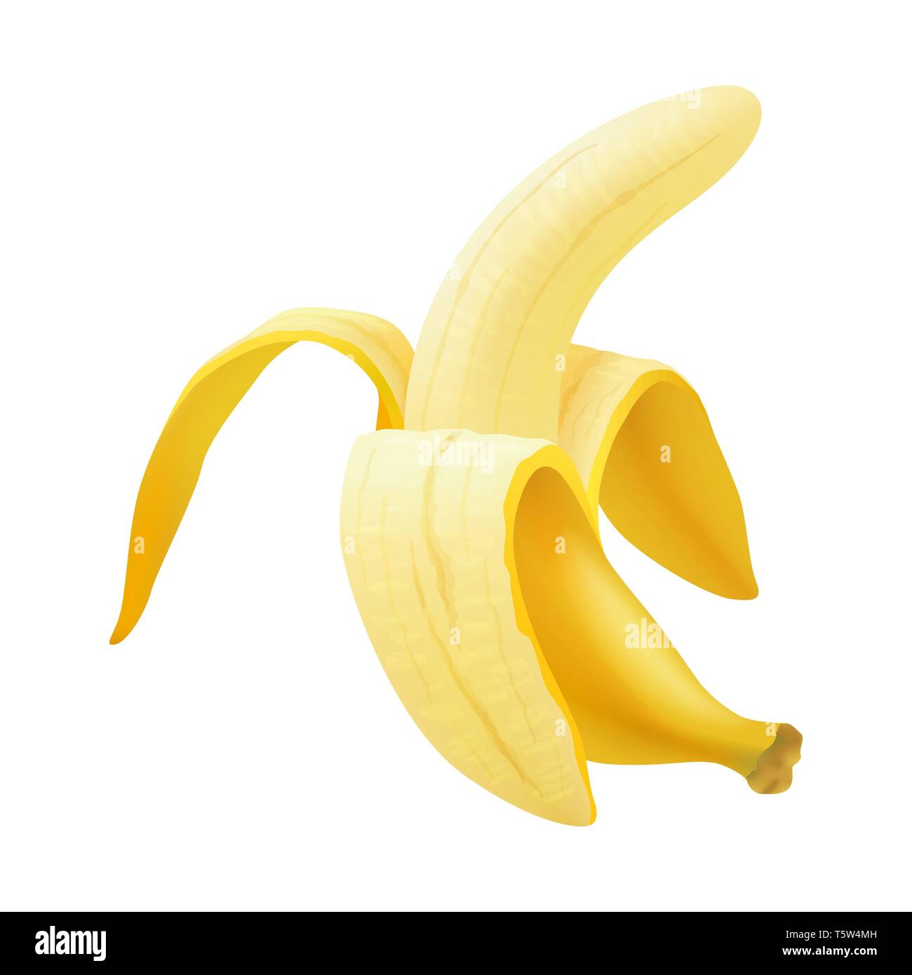 Peeled banana Stock Vector Images - Alamy