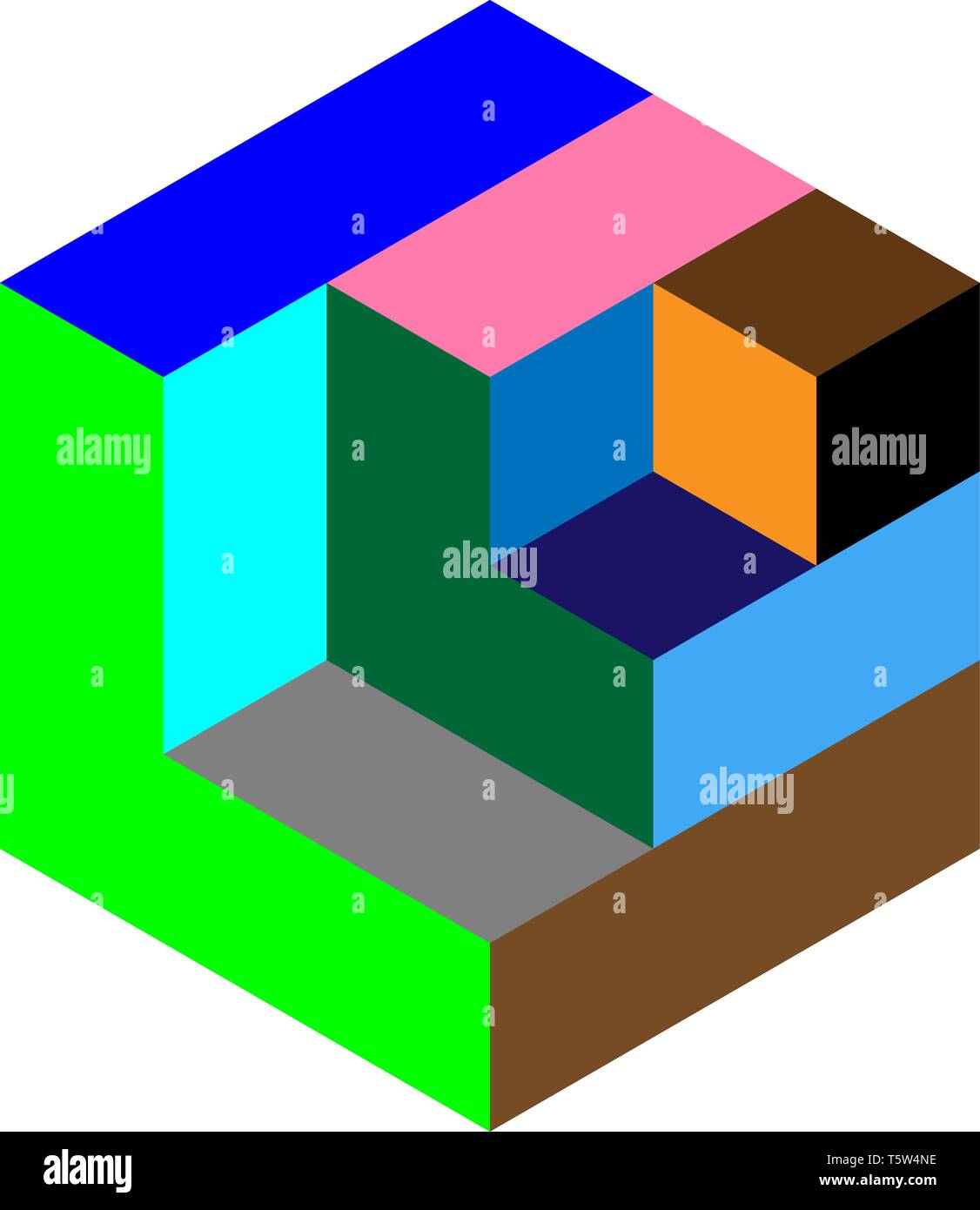 Multi colored isometric cube vector Stock Vector Image & Art - Alamy