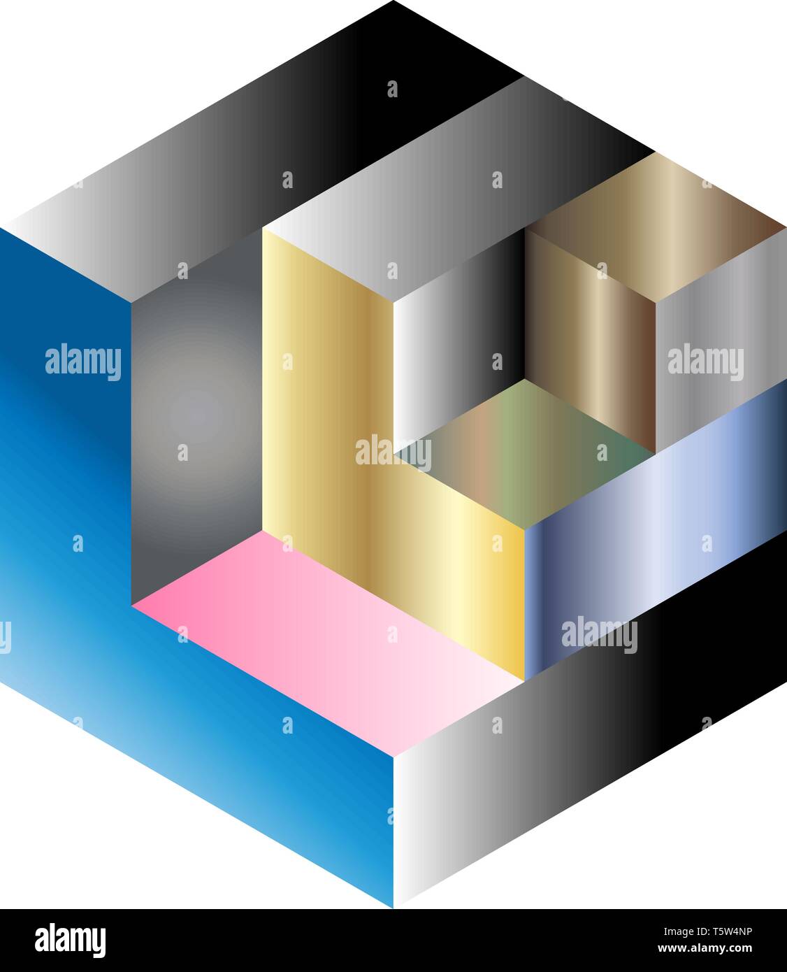 Multi colored isometric cube vector Stock Vector Image & Art - Alamy