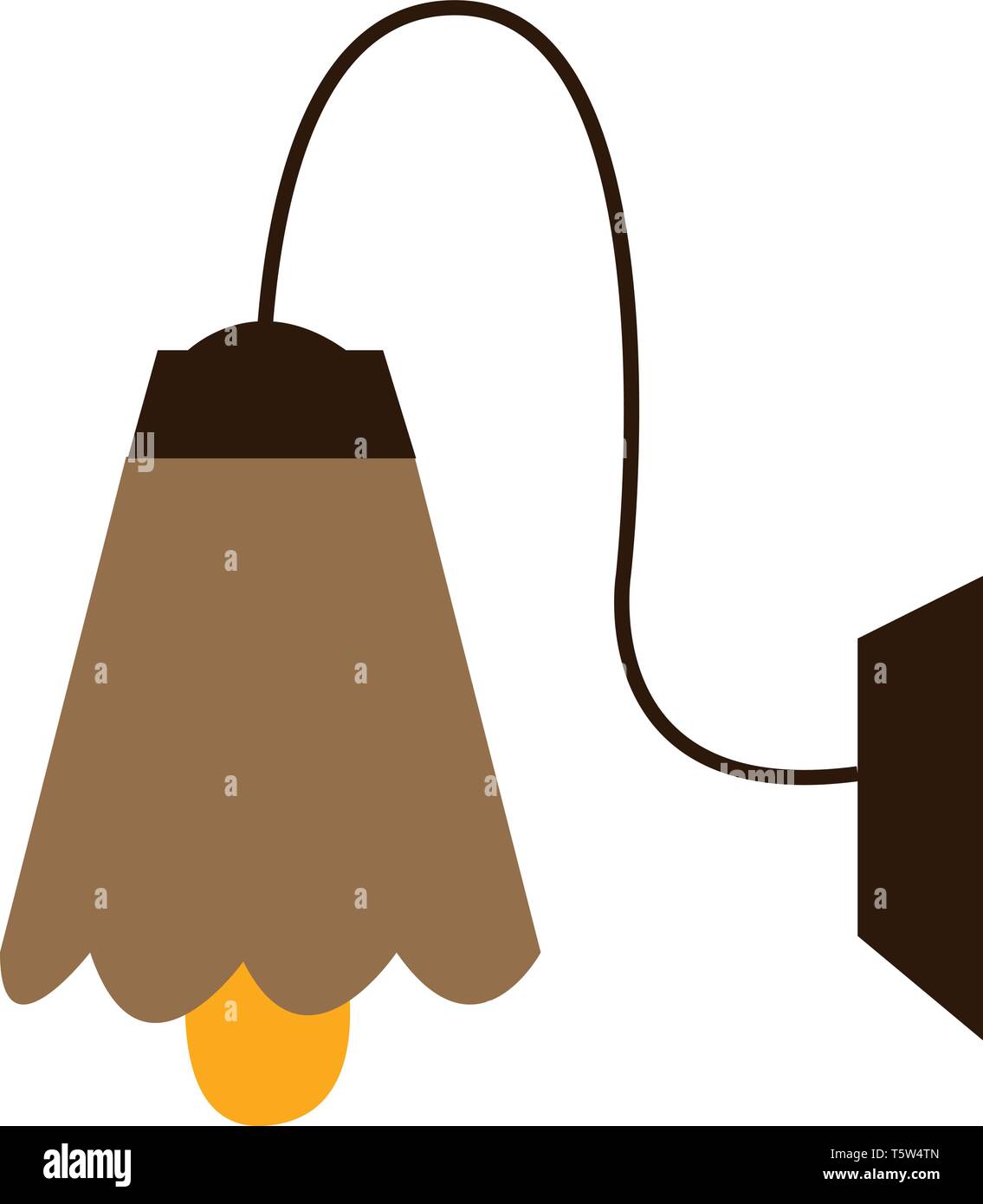 A brown wall lamp shade vector or color illustration Stock Vector Image ...