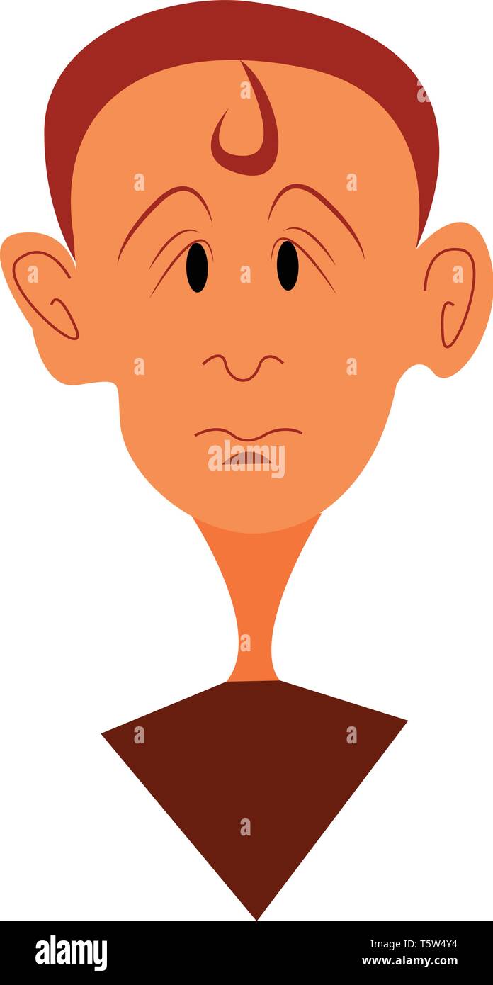 Face of a confused little boy vector or color illustration Stock Vector ...