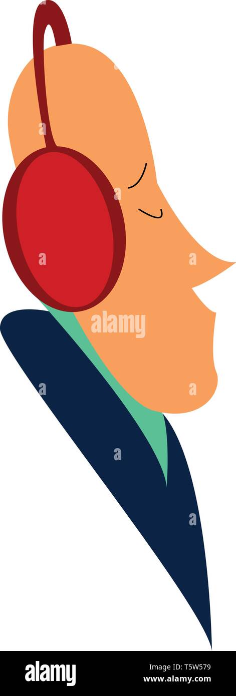 Man with headphone vector or color illustration Stock Vector Image ...