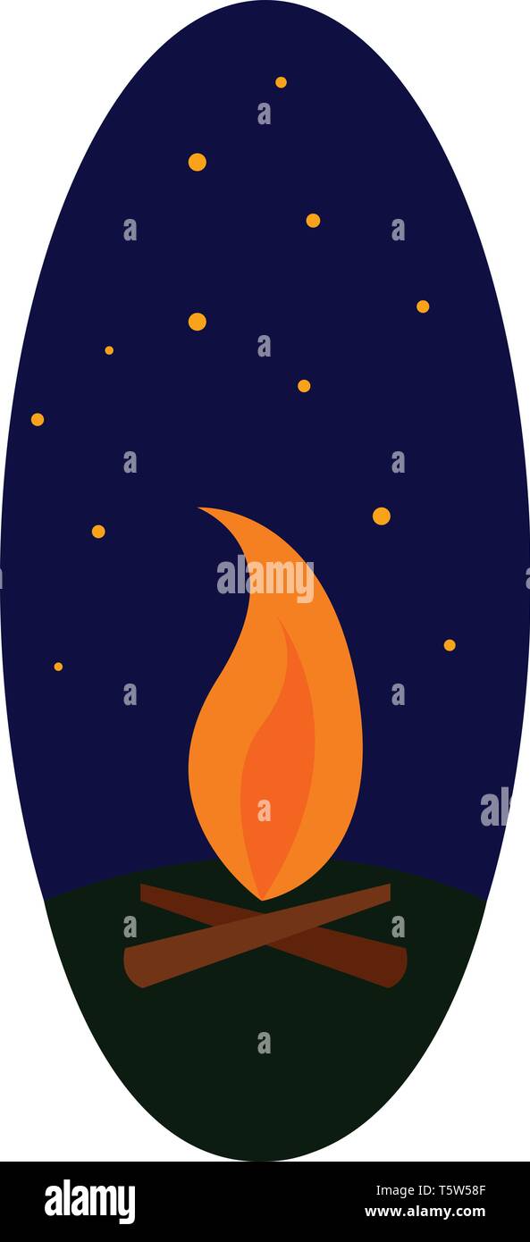 Clipart of a wood fire vector or color illustration Stock Vector Image ...