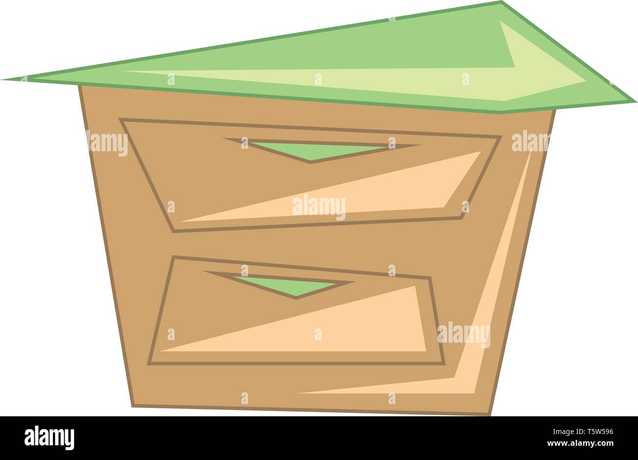 Wooden night stand to keep things vector or color illustration Stock ...