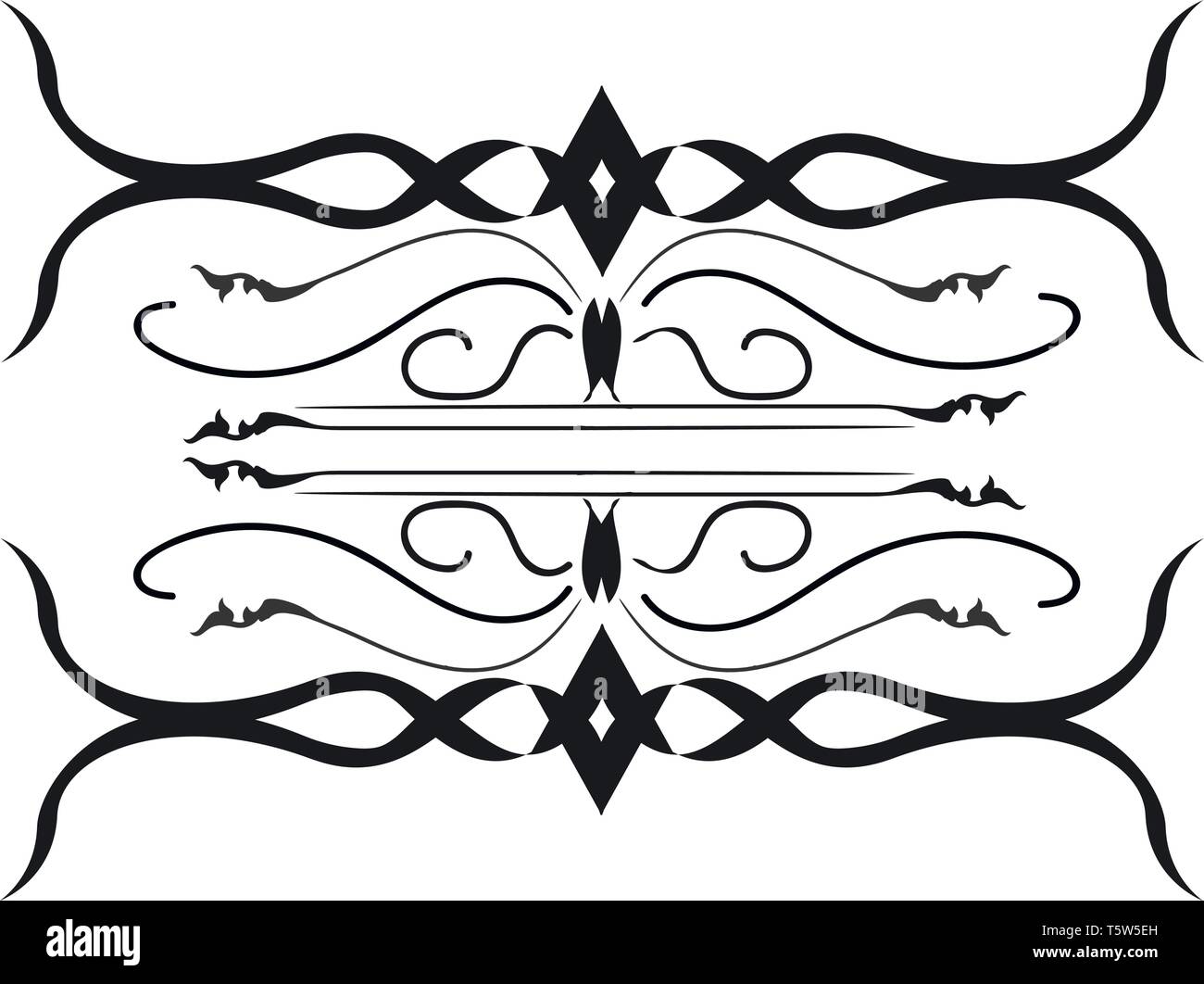 Black and white traditional ornament vector or color illustration Stock ...