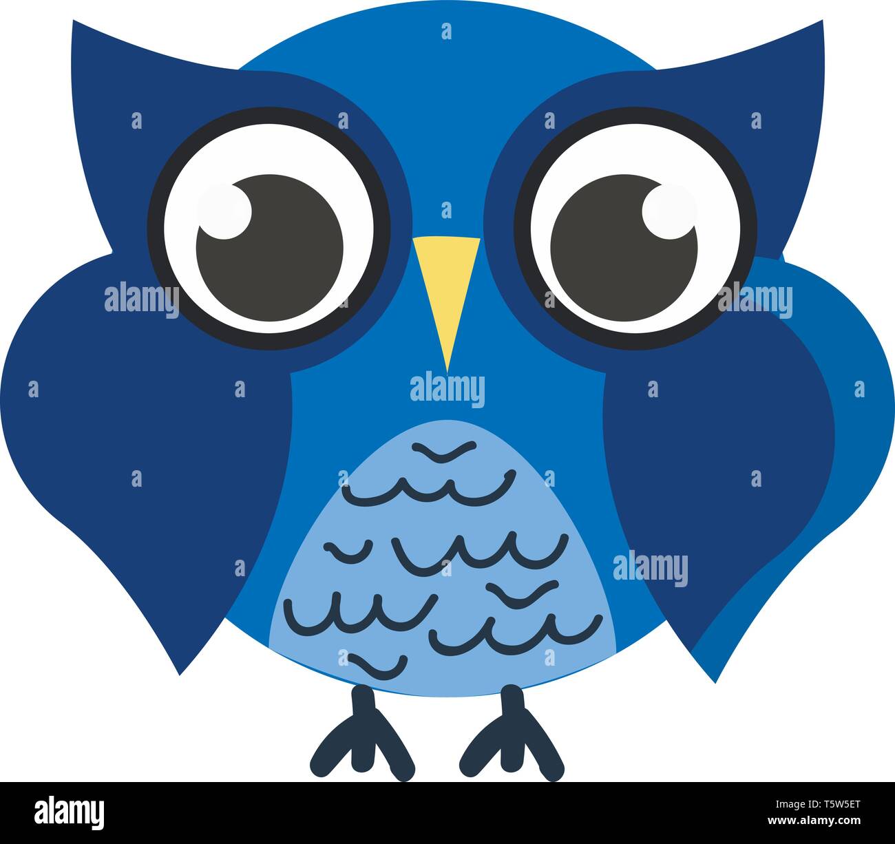 Blue owl bird vector or color illustration Stock Vector Image & Art - Alamy