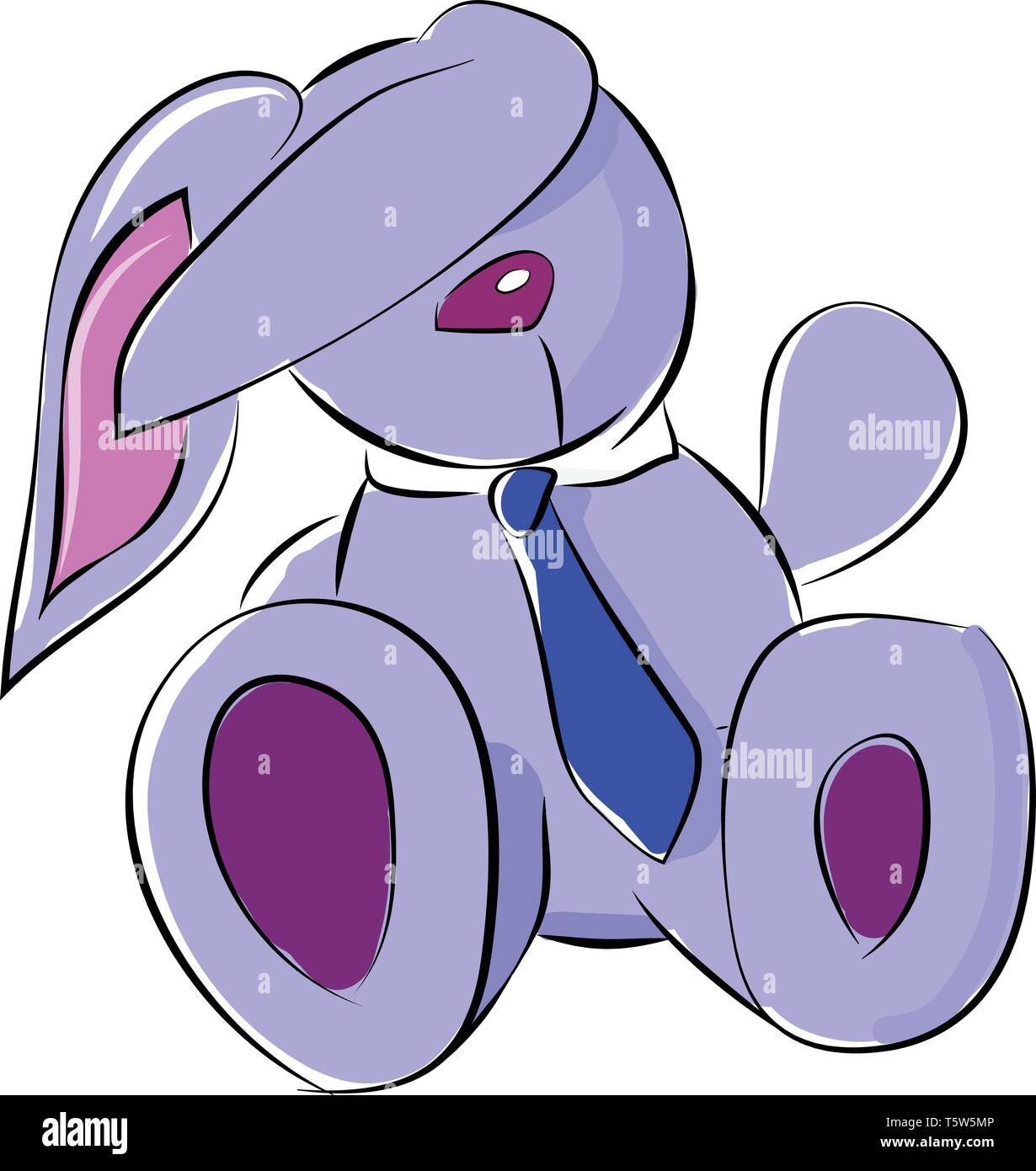 A big ear rabbit toy vector or color illustration Stock Vector Image ...