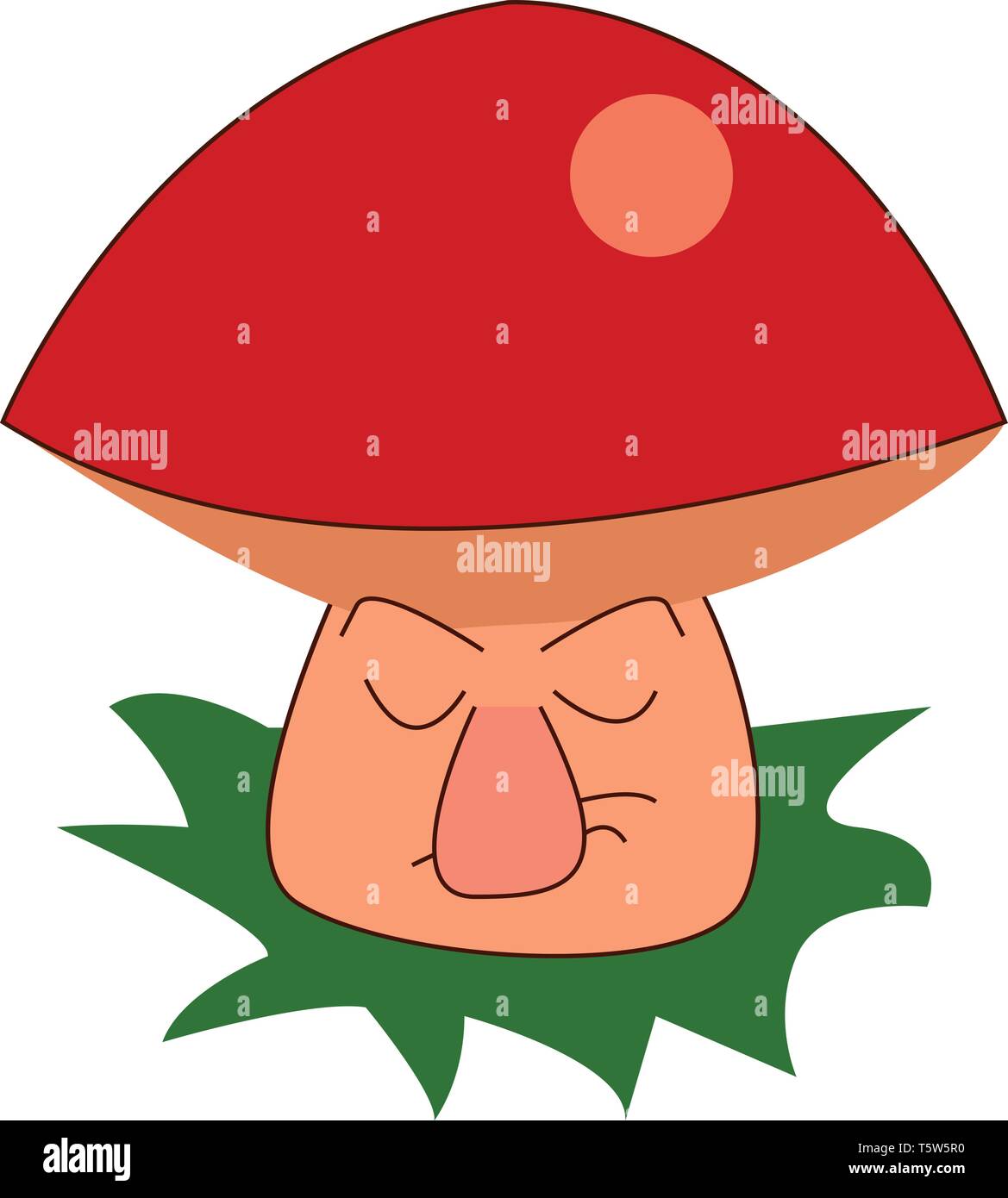 A grumpy mushroom plant vector or color illustration Stock Vector Image ...