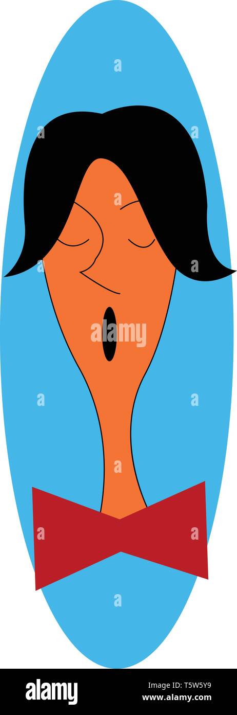 Boy singing a song vector or color illustration Stock Vector Image ...