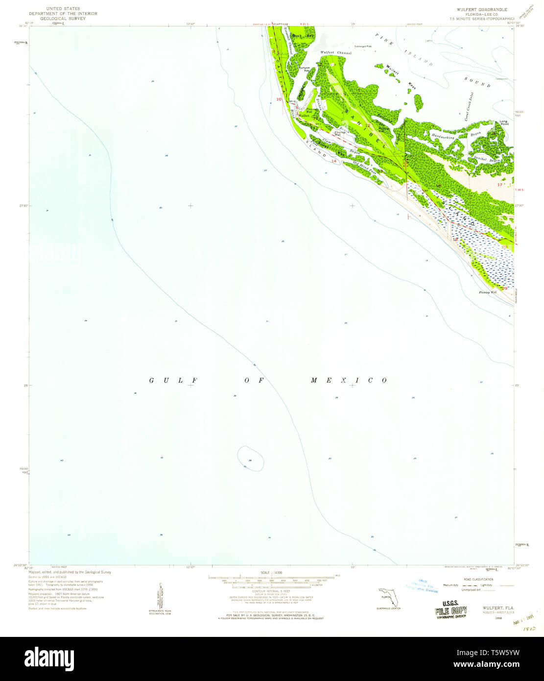 USGS TOPO Map Florida FL Wulfert 349166 1958 24000 Restoration Stock ...
