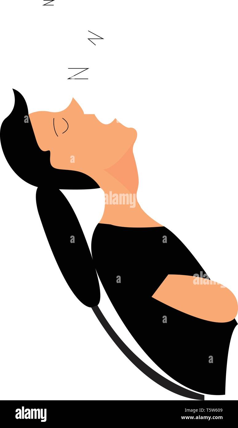 A young guy in deep sleep vector or color illustration Stock Vector ...