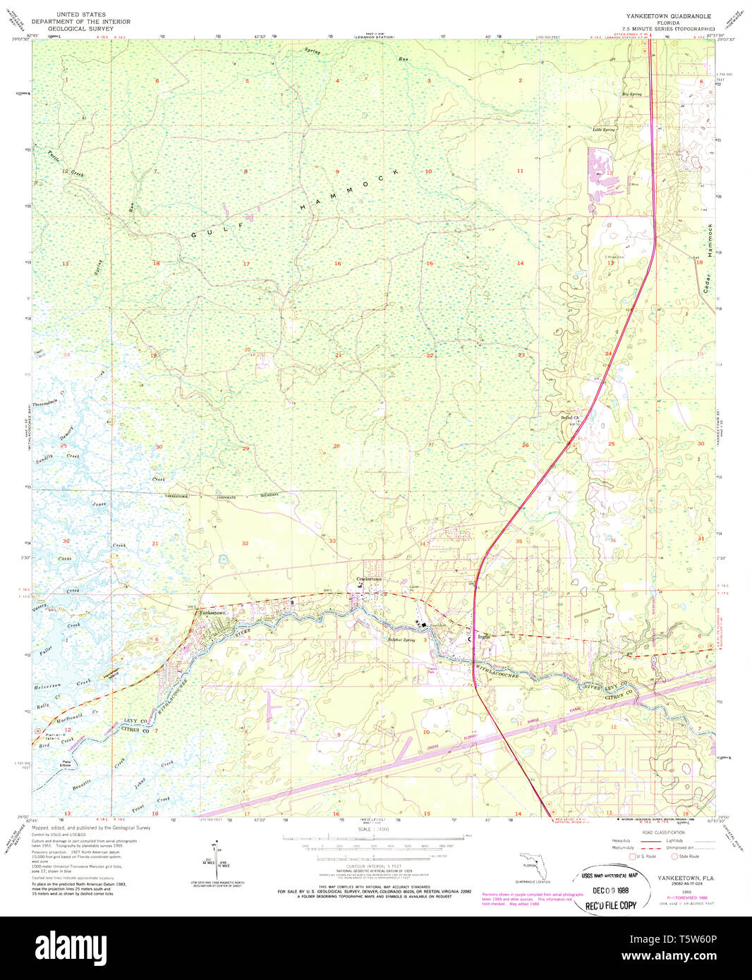 Yankeetown florida map hi-res stock photography and images - Alamy