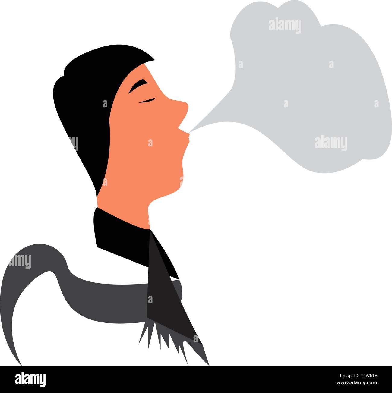 A man smoking cigarette vector or color illustration Stock Vector Image ...