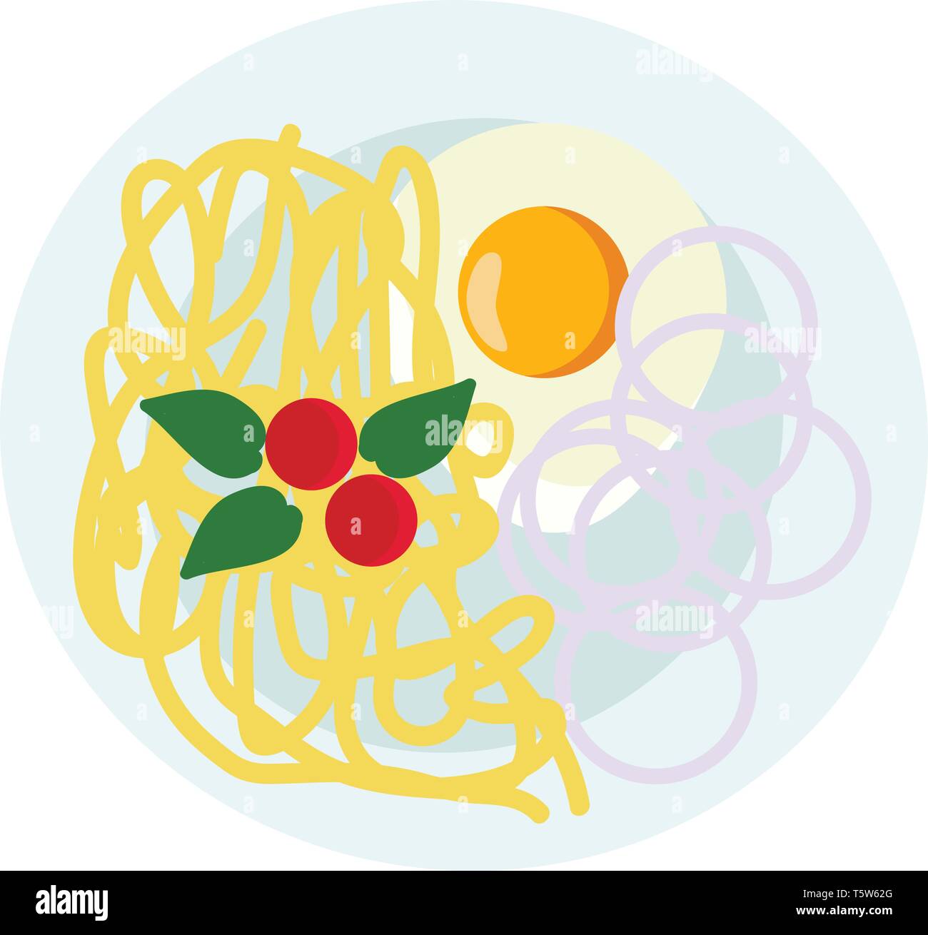 A plate of spaghetti vector or color illustration Stock Vector Image ...