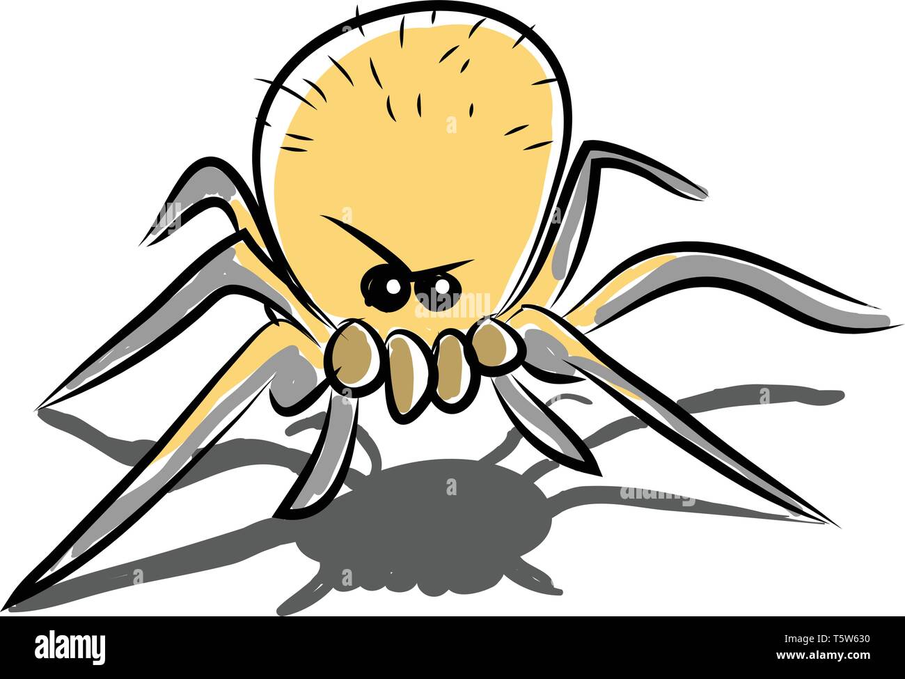 Angry spider with eight legs vector or color illustration Stock Vector ...