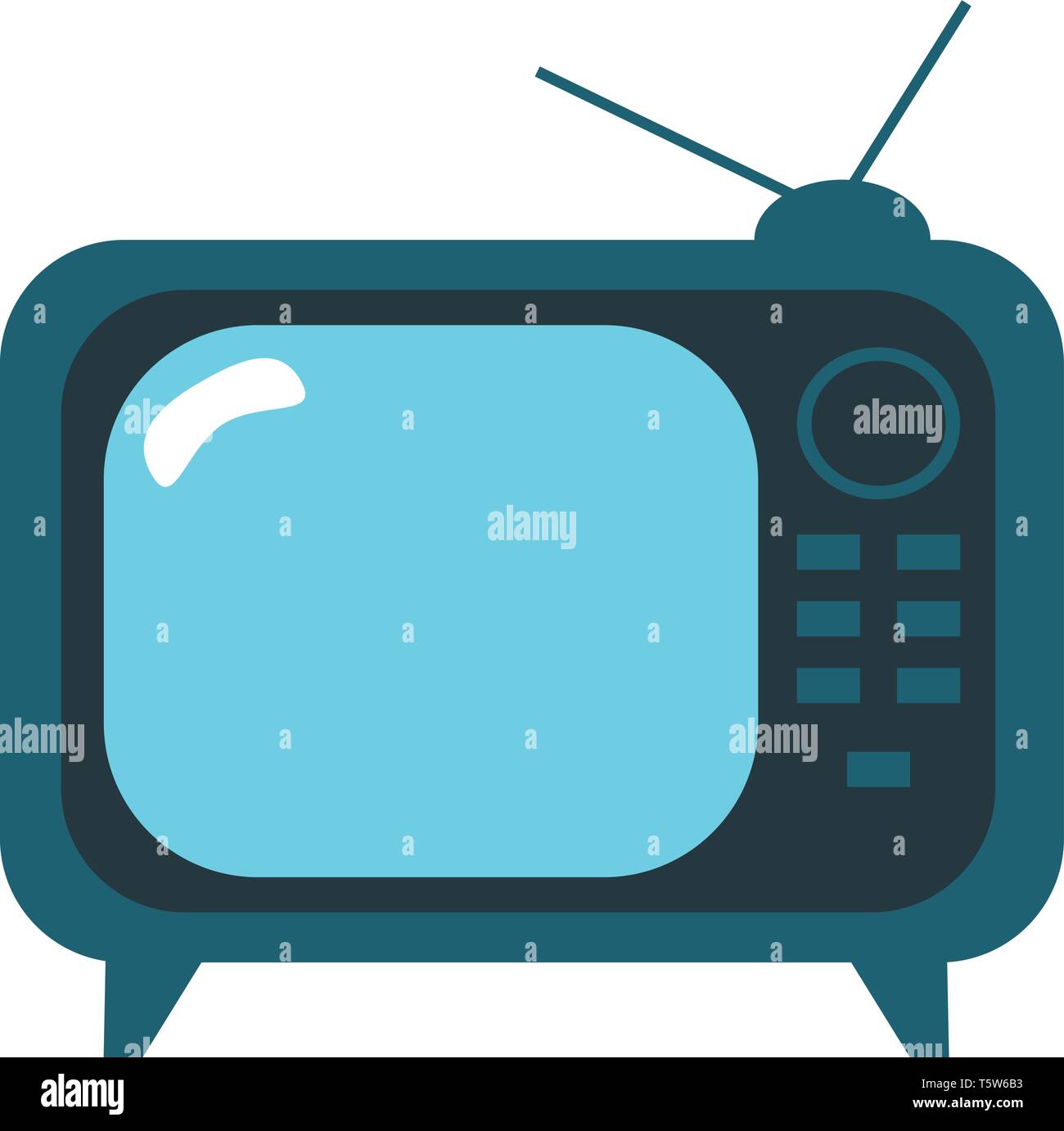Old fashioned box television set vector or color illustration Stock ...