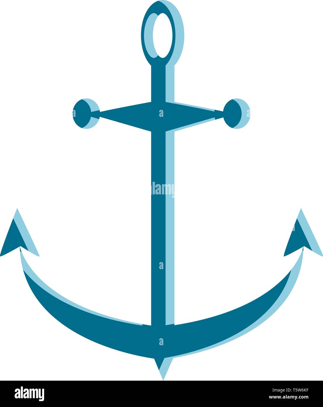 A teal colored anchor, vector, color drawing or illustration Stock ...