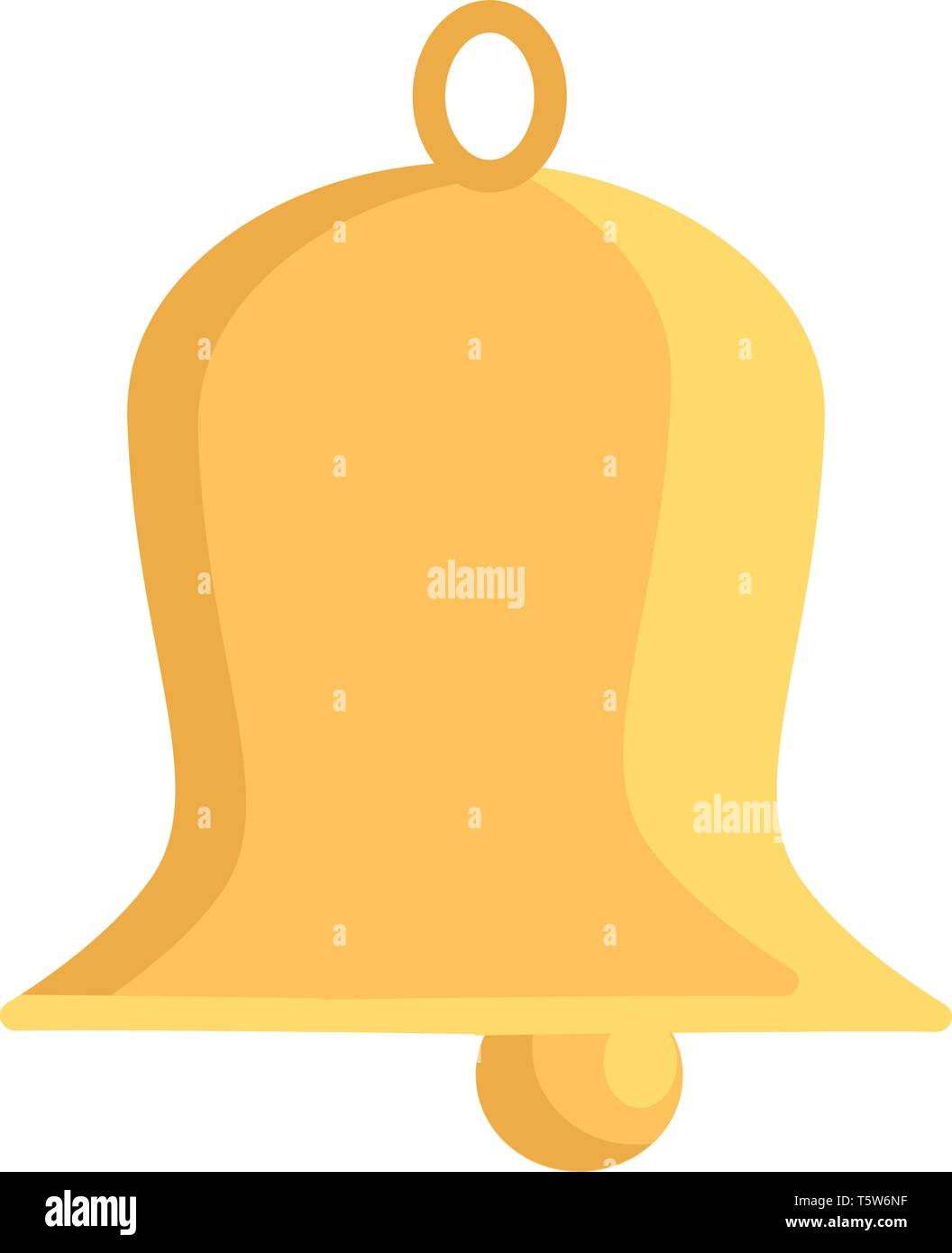 A golden bell, vector, color drawing or illustration Stock Vector Image ...