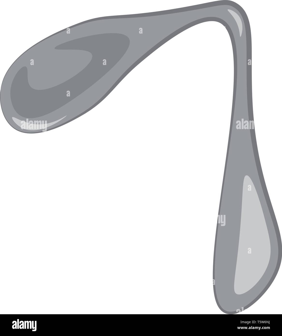 A gray colored bended spoon, vector, color drawing or illustration ...
