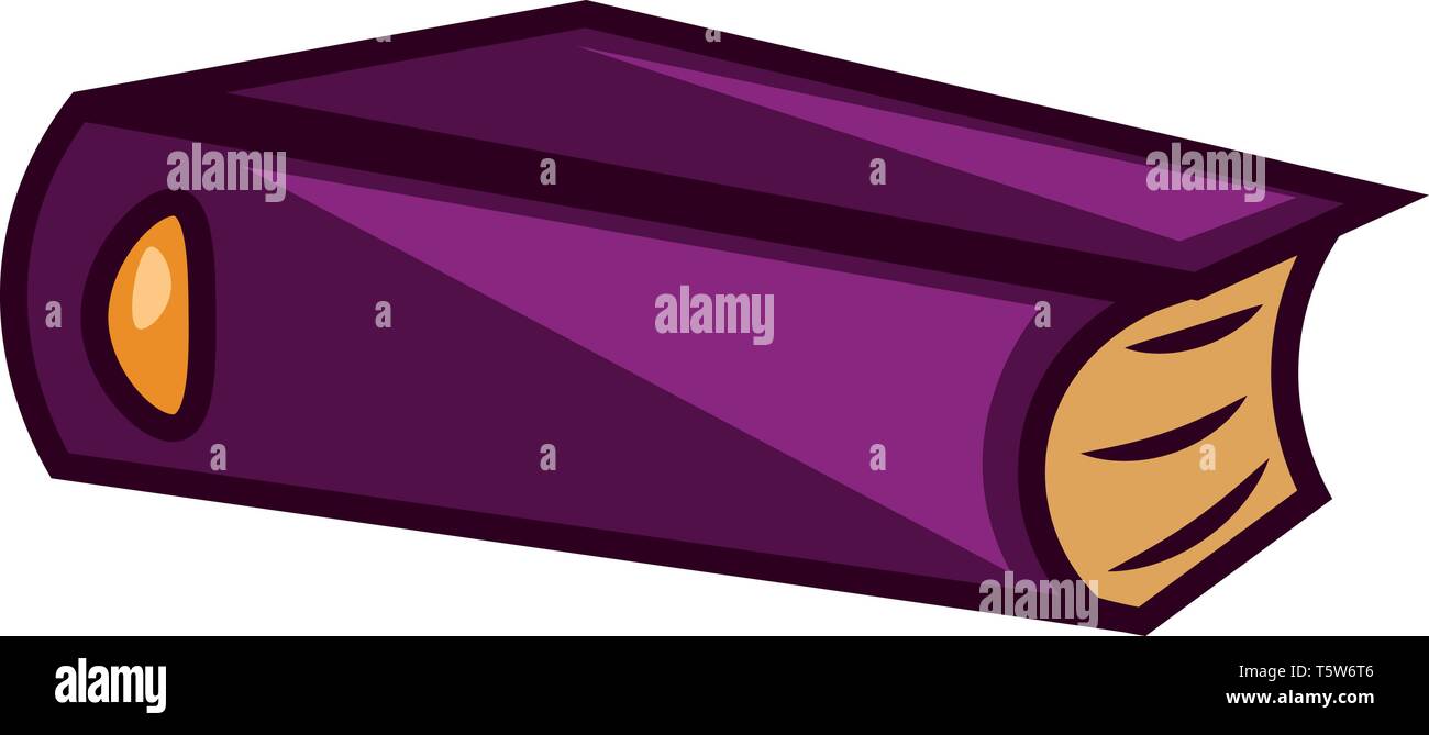A purple colored book, vector, color drawing or illustration Stock ...