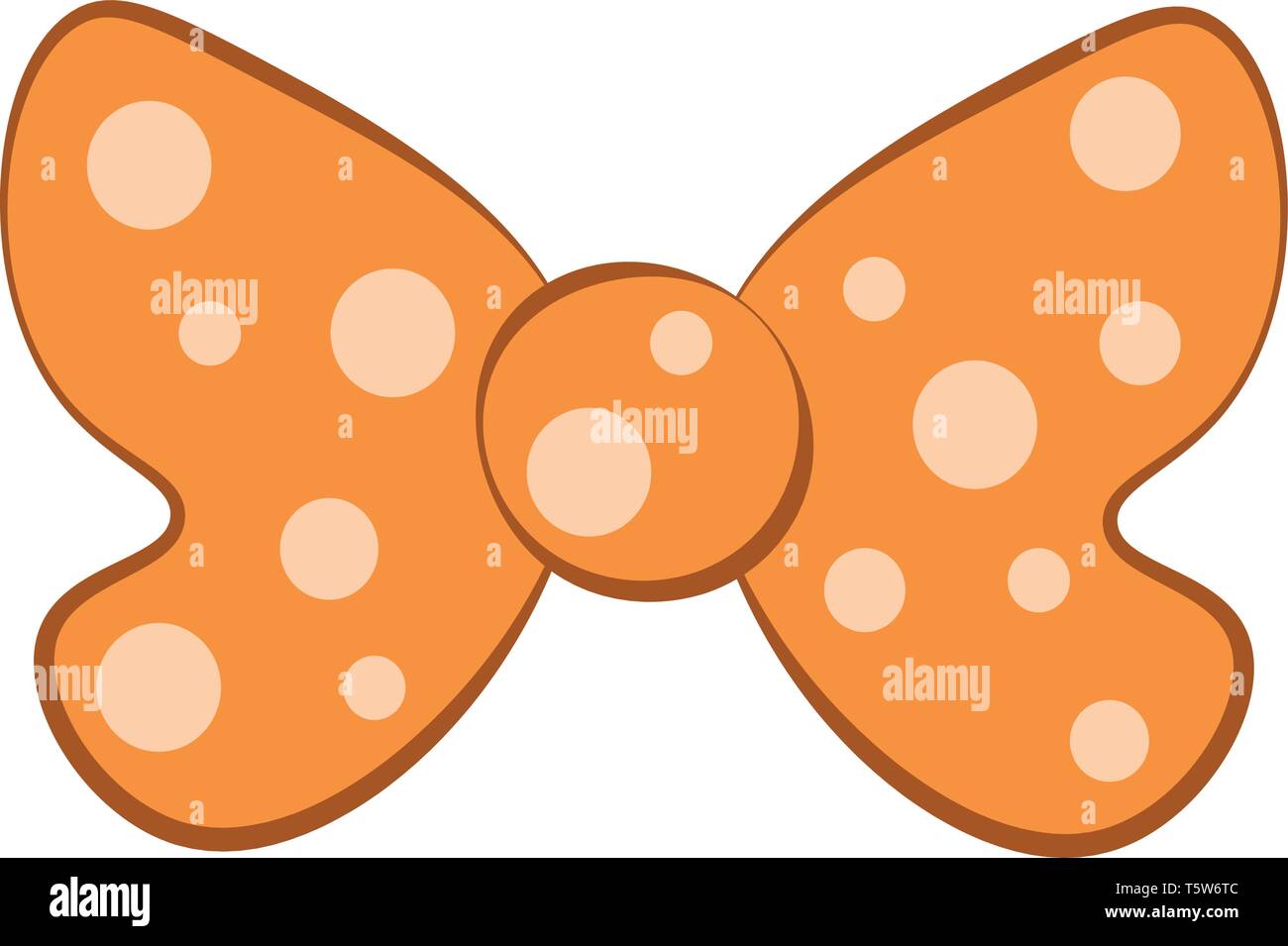 An orange colored bow tie with apricot colored spots, vector, color ...