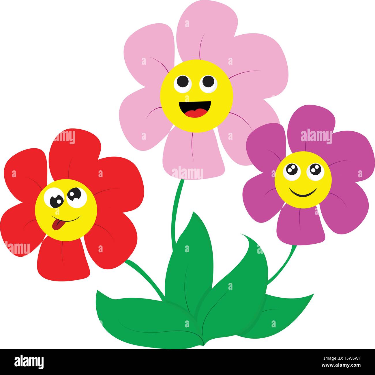 A Flower Branch with two flowers in green color petals vector color ...