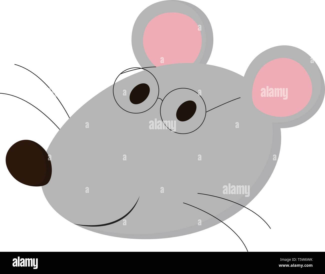 A Small Mouse in light pink color with large tail in white background ...